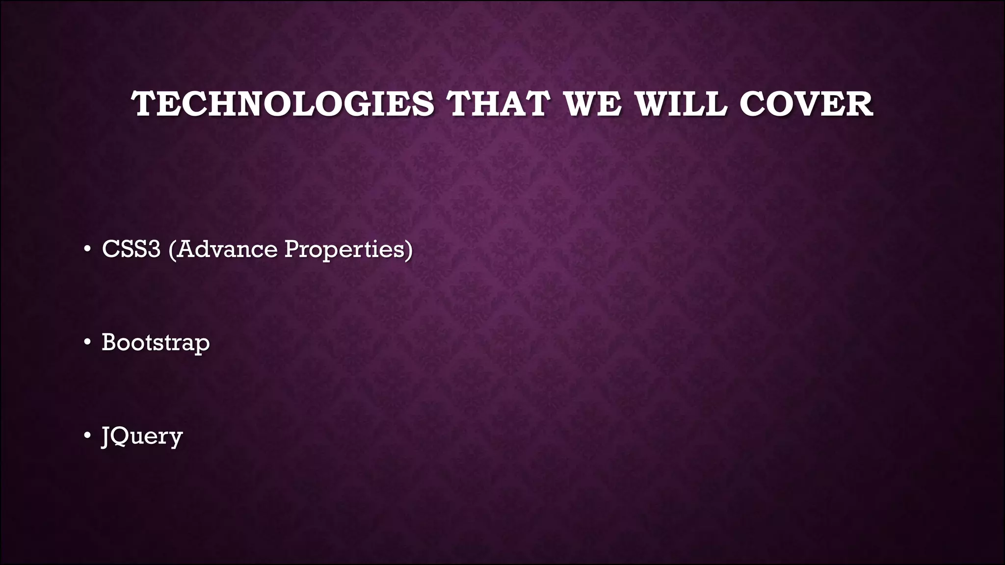 Advance Web Designing - Lecture 1 / 30 | PDF