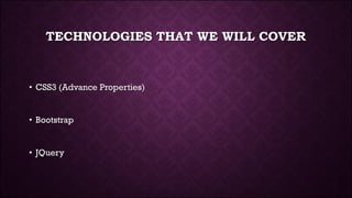 Advance Web Designing - Lecture 1 / 30 | PDF