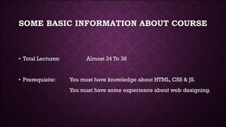 Advance Web Designing - Lecture 1 / 30 | PDF