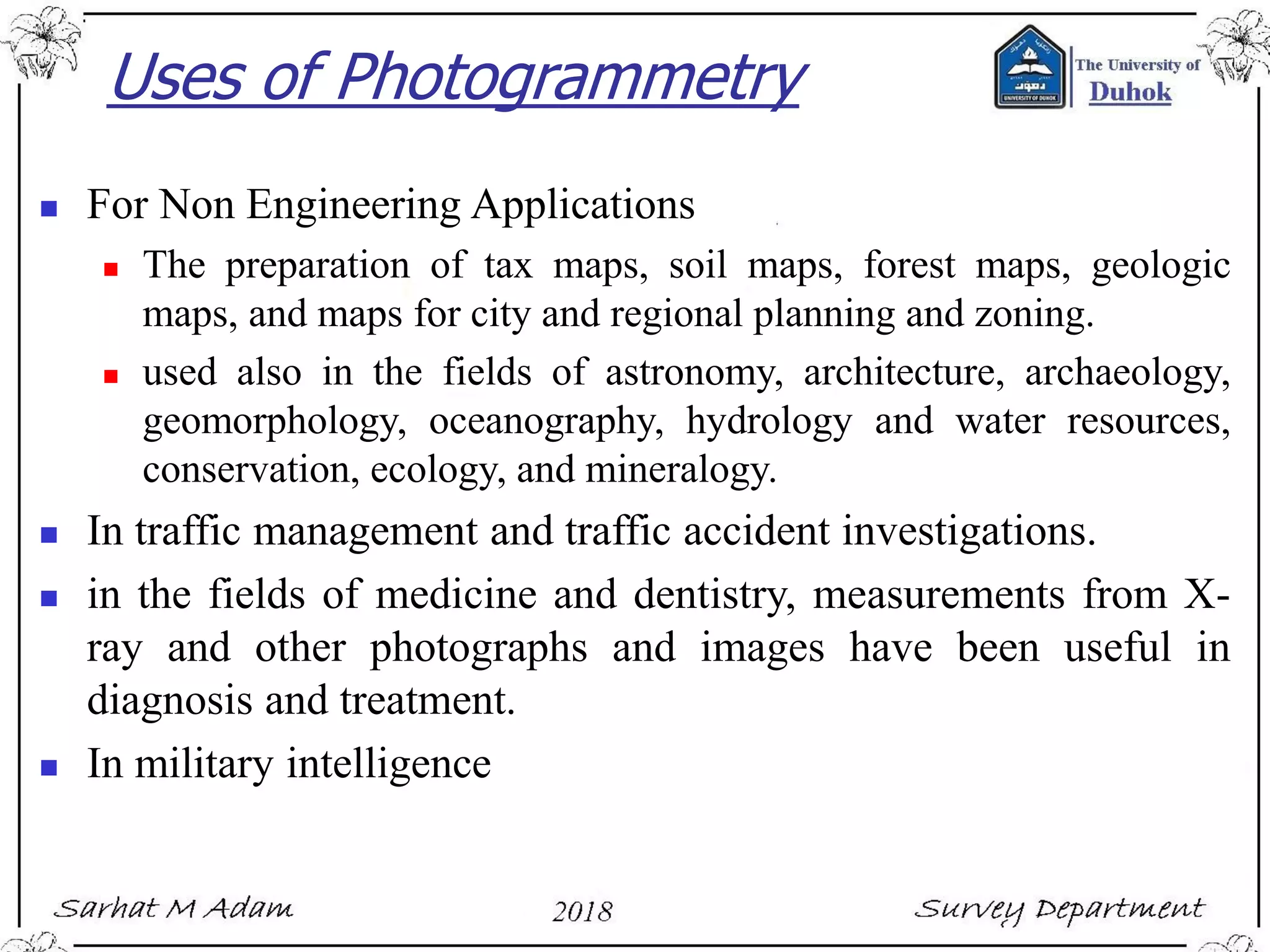 Lecture01: Introduction to Photogrammetry | PDF
