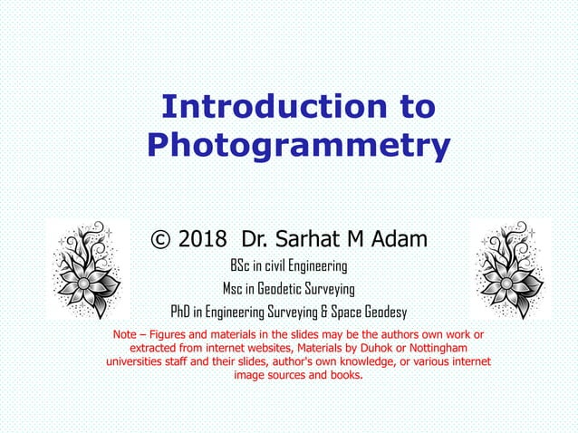 Lecture01: Introduction to Photogrammetry | PDF | 3-D Graphics | Computer Software and Applications