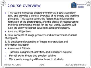 Lecture01: Introduction to Photogrammetry | PDF