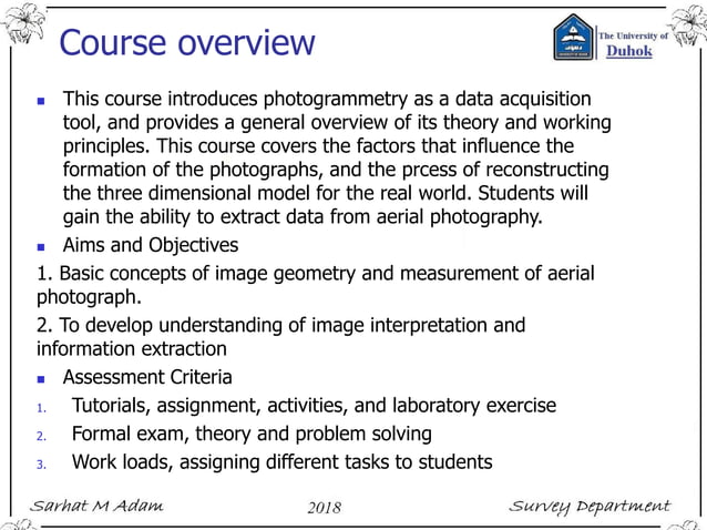 Lecture01: Introduction to Photogrammetry | PDF | 3-D Graphics | Computer Software and Applications
