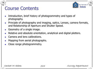 Lecture01: Introduction to Photogrammetry | PDF