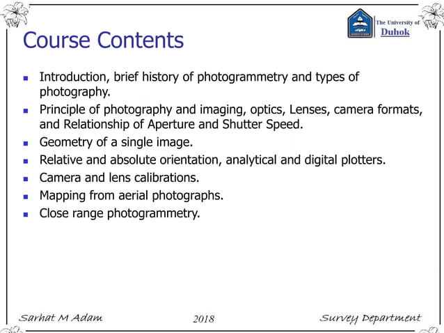 Lecture01: Introduction to Photogrammetry | PDF | 3-D Graphics | Computer Software and Applications