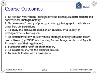 Lecture01: Introduction to Photogrammetry | PPT