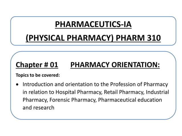 Physical Pharmacy Online Classes - Lecture 01 | PPT