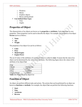 Lecture 01 - Basic Concept About OOP With Python | PDF
