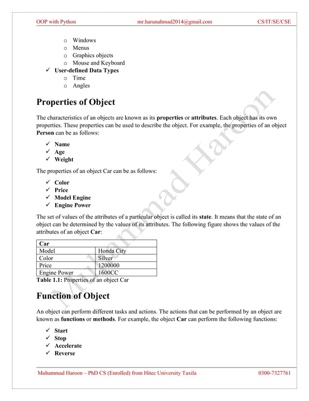 Lecture 01 - Basic Concept About OOP With Python | PDF