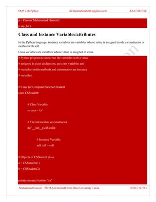 Lecture 01 - Basic Concept About OOP With Python | PDF
