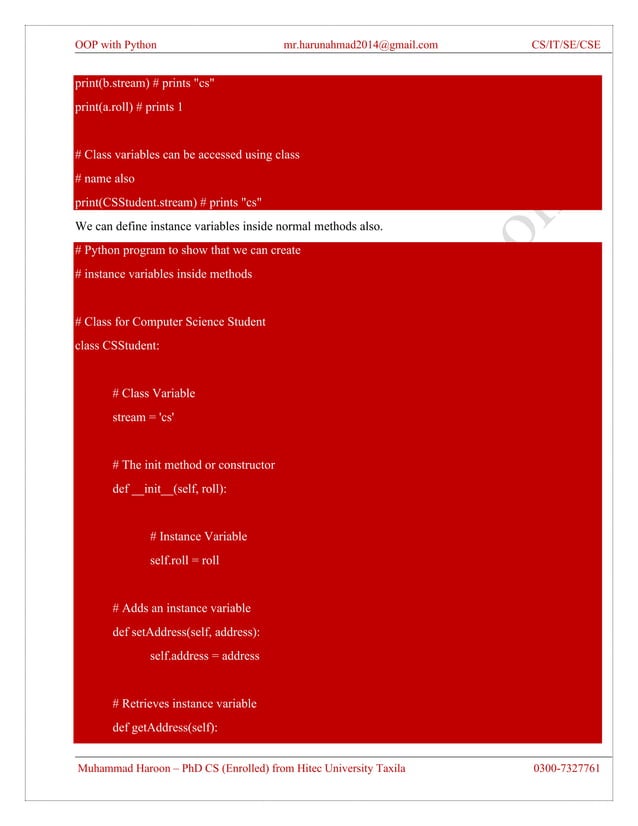 Lecture 01 - Basic Concept About OOP With Python | PDF