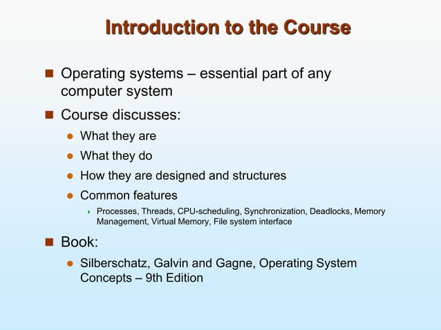 Lecture_01 Operating System Course Introduction | PPT