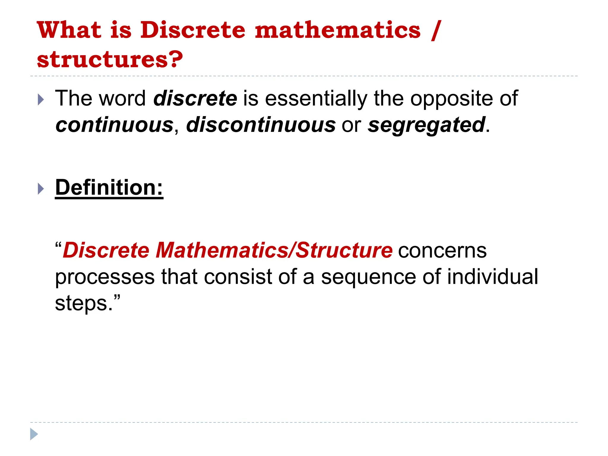 discrete structures and their introduction | PPTX | Educational Assessment | Education