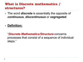 discrete structures and their introduction | PPTX | Educational ...