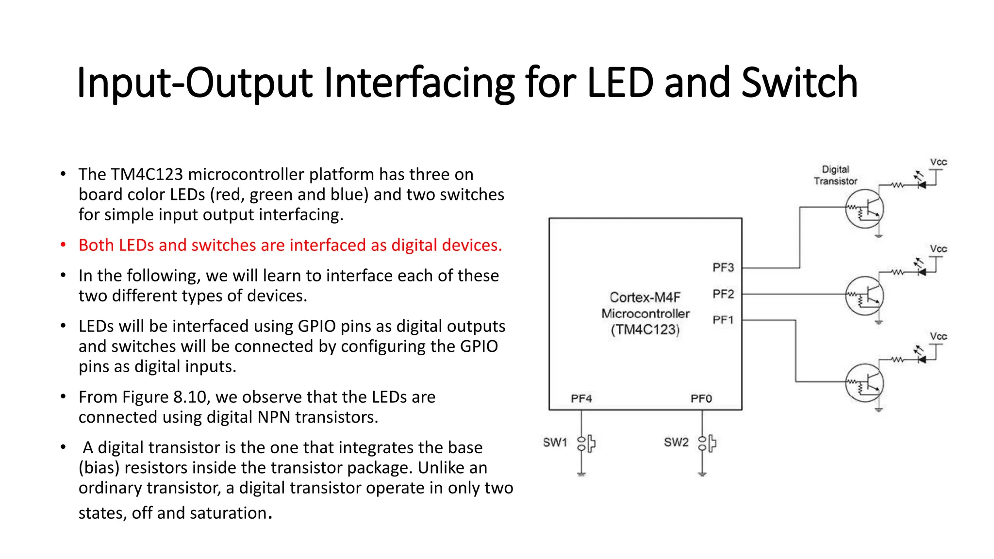 Input-Output Interfacing for LED and Switch | PPTX