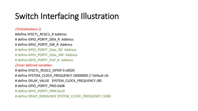 Input Output Interfacing For Led And Switch Pptx Computer Peripherals Computing