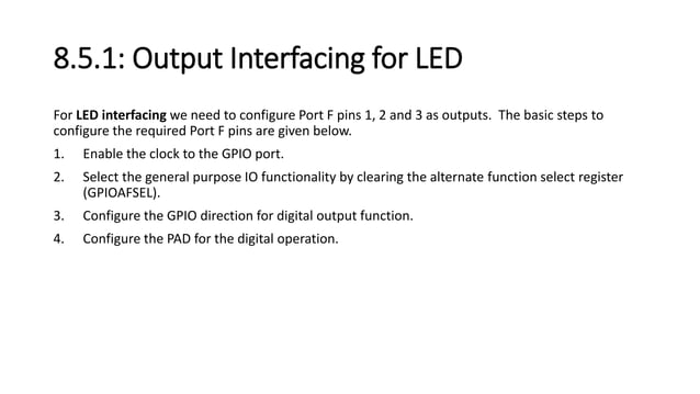 Input Output Interfacing For Led And Switch Pptx Computer Peripherals Computing