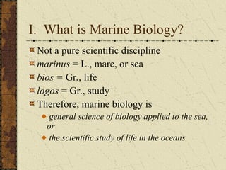 Lecture on maritime biology - introduction | PPT