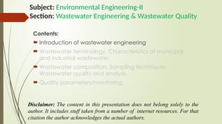 Environmental Engineering Wastewater Pptx