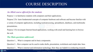 Information and Communication Technologies (ICT) Lecture 1 | PPTX