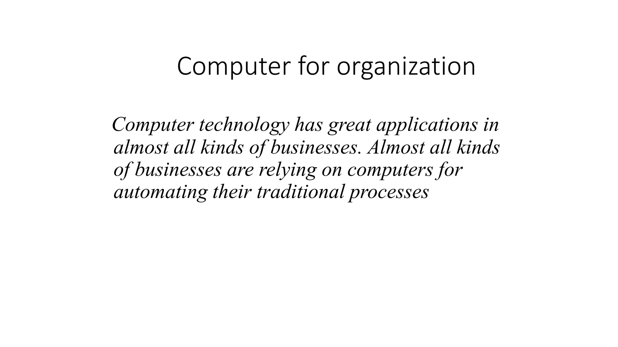 Basic organization of computer | PPTX