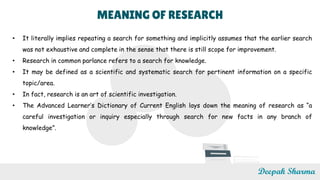 Lecture 01 introduction research methodology | PPTX
