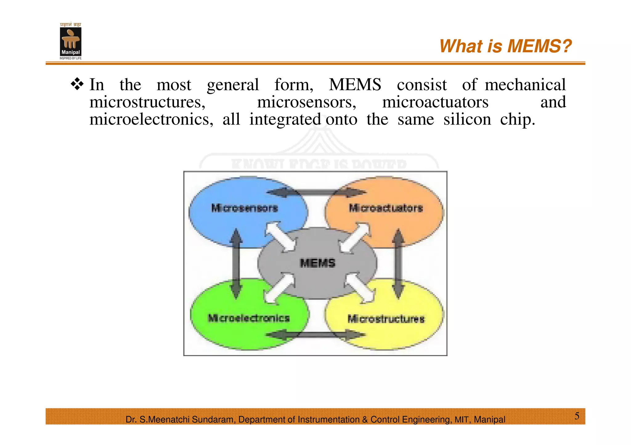 Lecture 01 introduction to mems | PPT