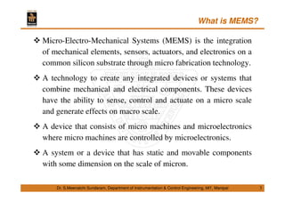 Lecture 01 introduction to mems | PDF