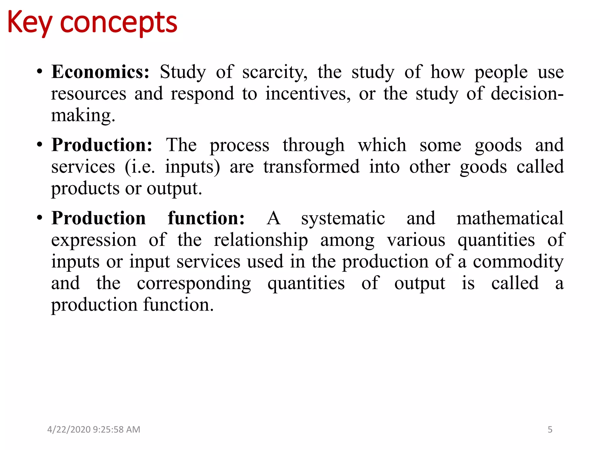 Lecture 01 Introduction to Production Economics | PPTX
