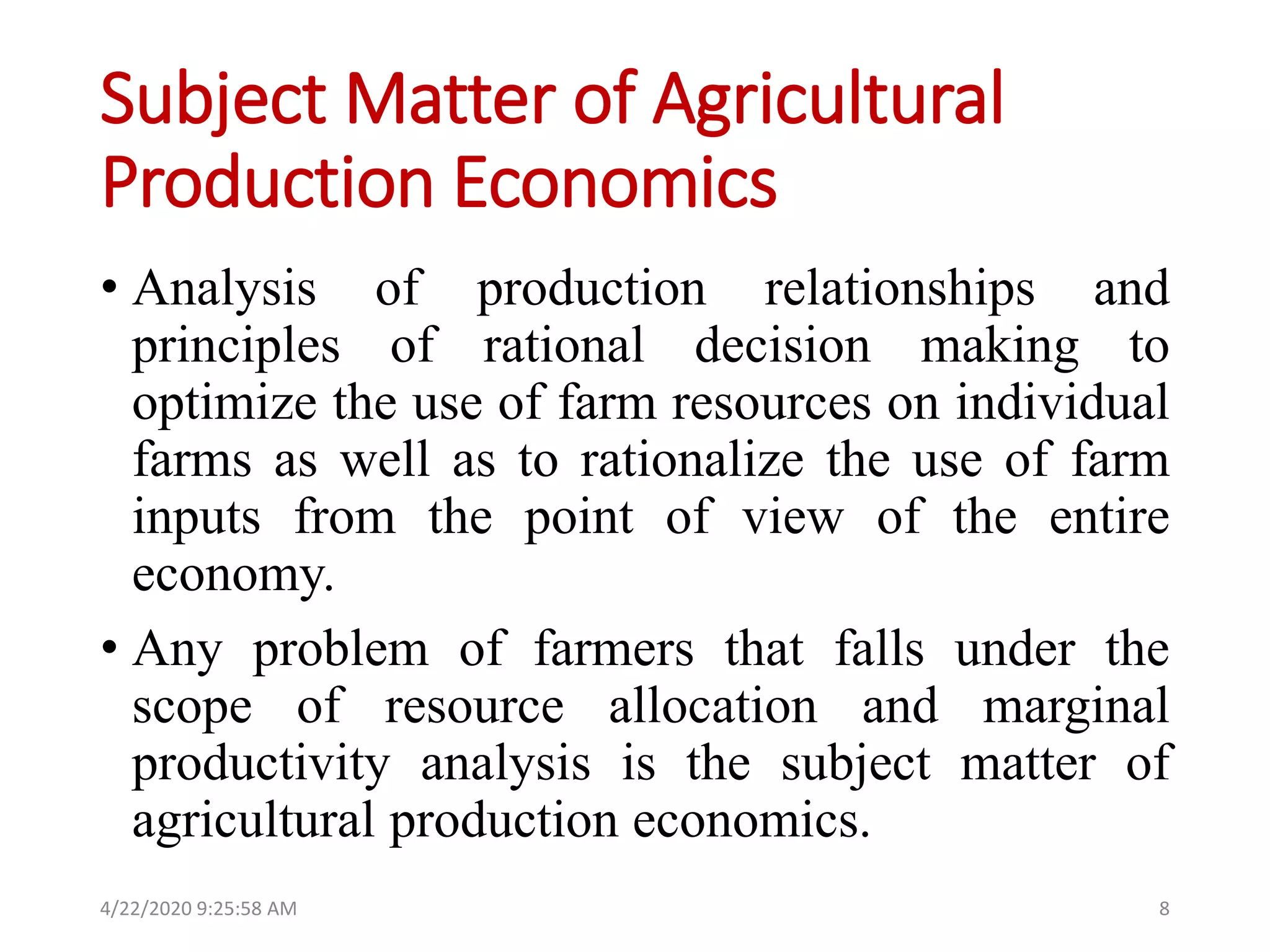Lecture 01 Introduction to Production Economics | PPTX