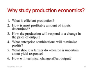 Lecture 01 Introduction to Production Economics | PPTX
