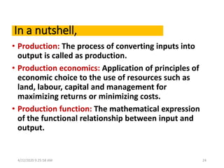 Lecture 01 Introduction to Production Economics | PPTX