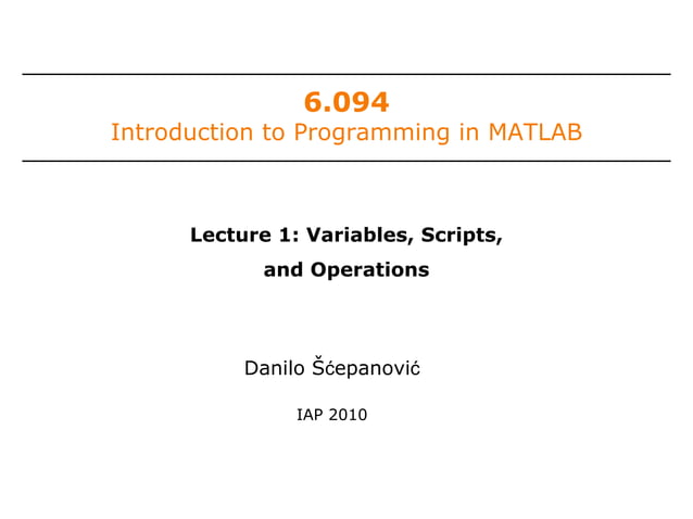 Lecture 01 Variables Scripts And Operations Ppt 9148