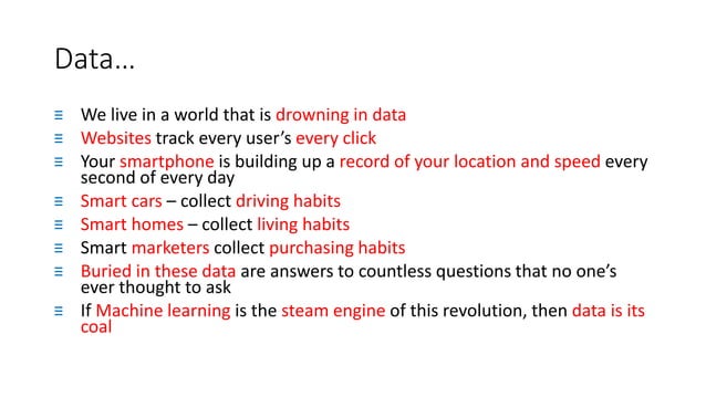 Lecture 01 intro. to ml and overview | PPT