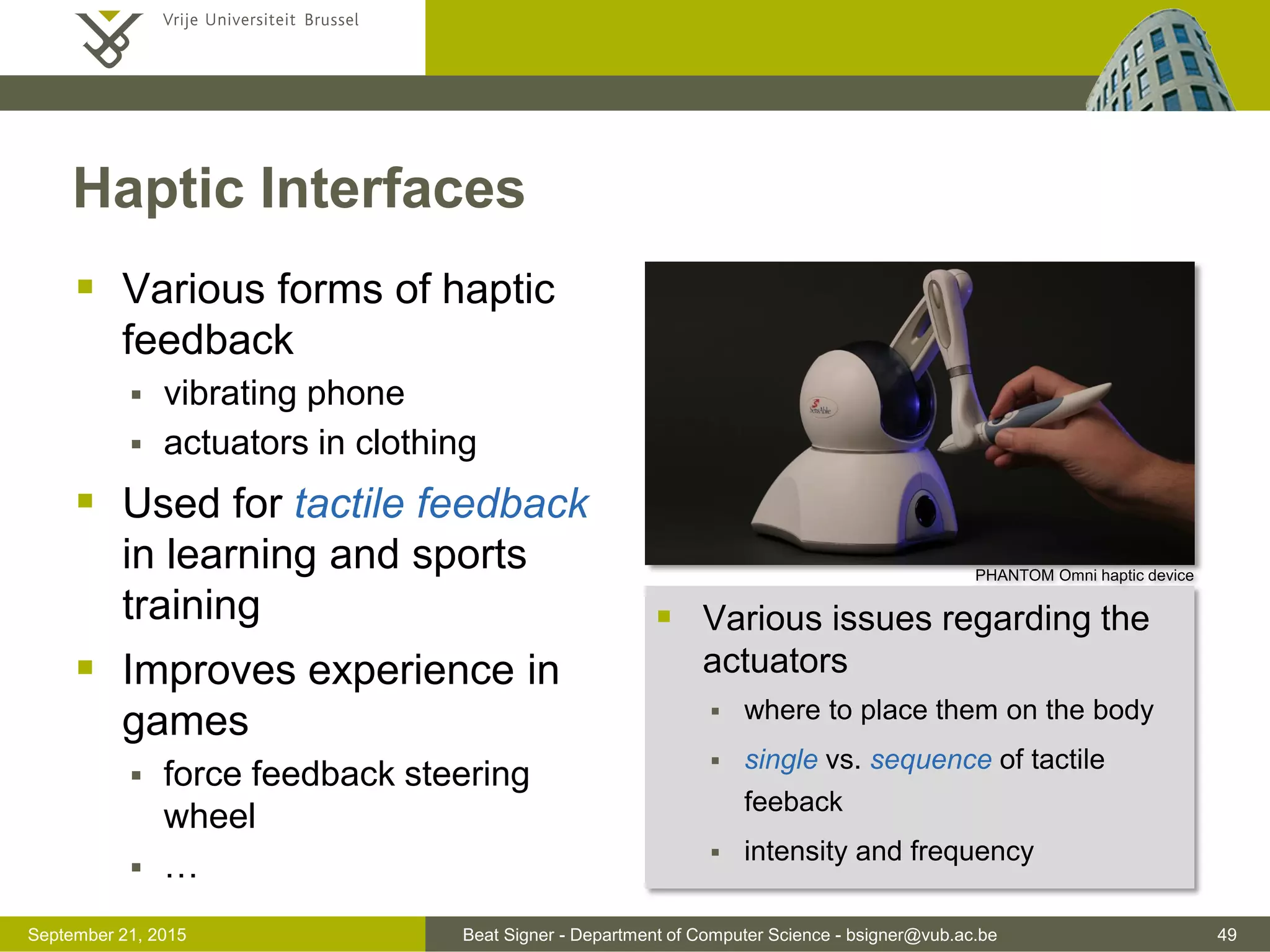 Introduction Lecture 1 Next Generation User Interfaces 4018166fnr Ppt