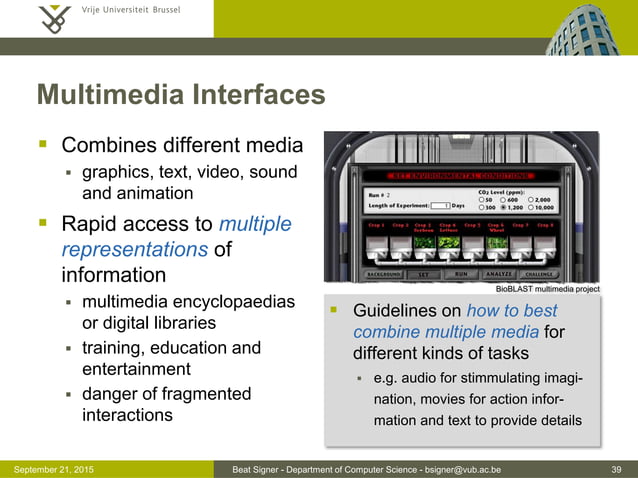 Introduction Lecture 1 Next Generation User Interfaces 4018166fnr Ppt
