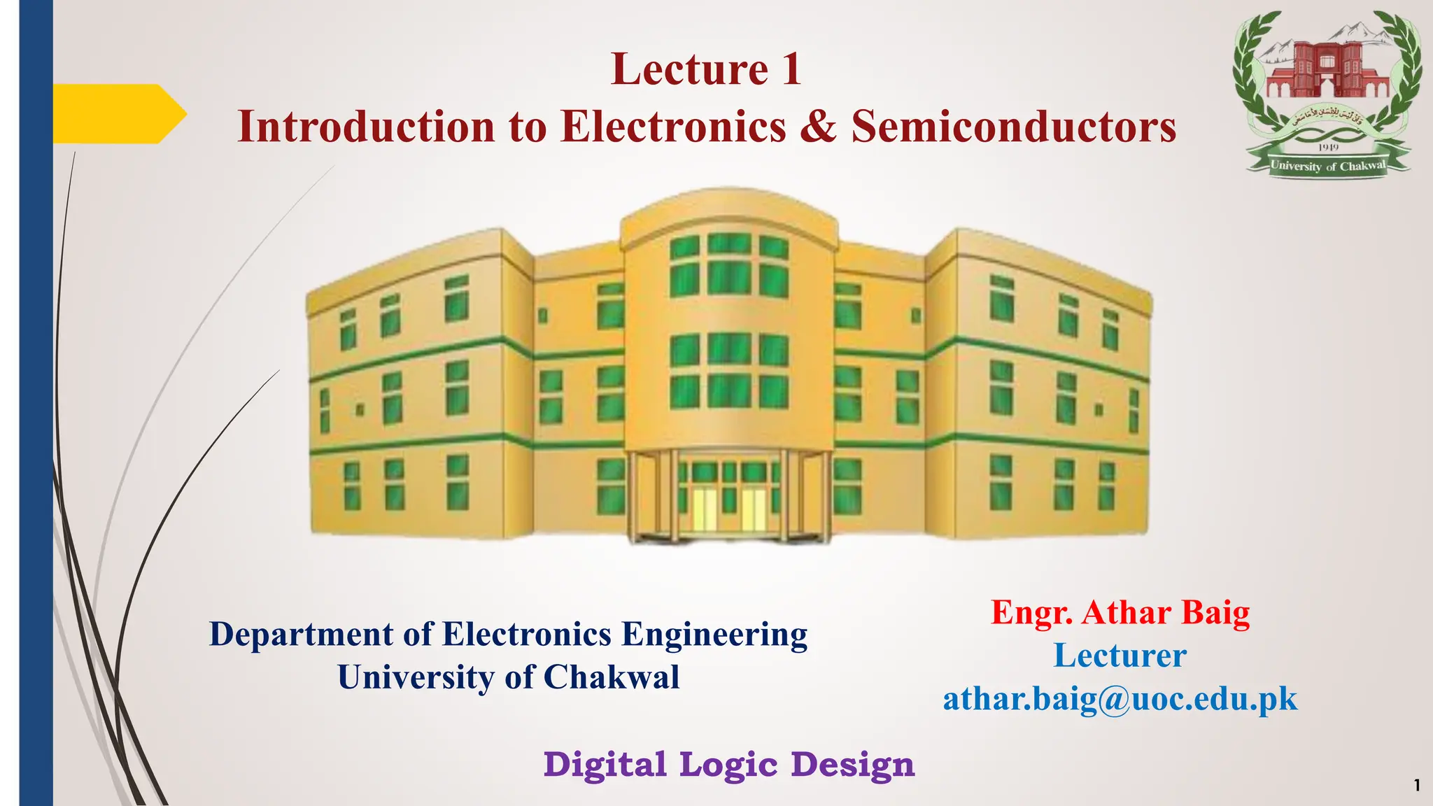 Lecture 01 Introduction and applications of Electronics ...