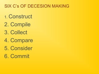 Lecture # 01 introduction to decision making | PPT