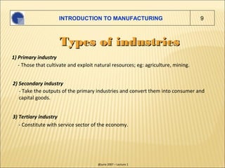 Lecture 01 introduction to manufacturing | PPT