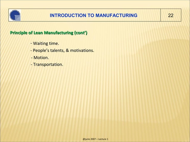 Lecture 01 introduction to manufacturing | PPT | Manufacturing Industry ...