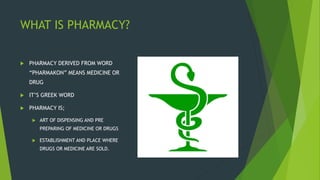 Lecture # 01, introduction to pharmacy | PPTX