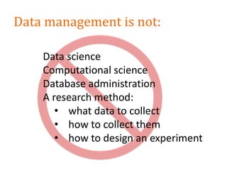 Introduction to research data management; Lecture 01 for GRAD521 | PPT