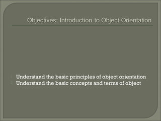 Lecture#01, object orientation | PPT
