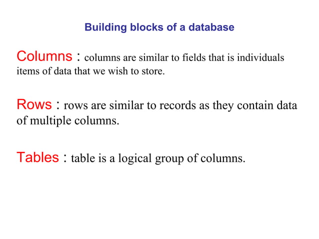 Lecture 01 overview of dbms | PPT Lecture 01 overview of dbms | PPT