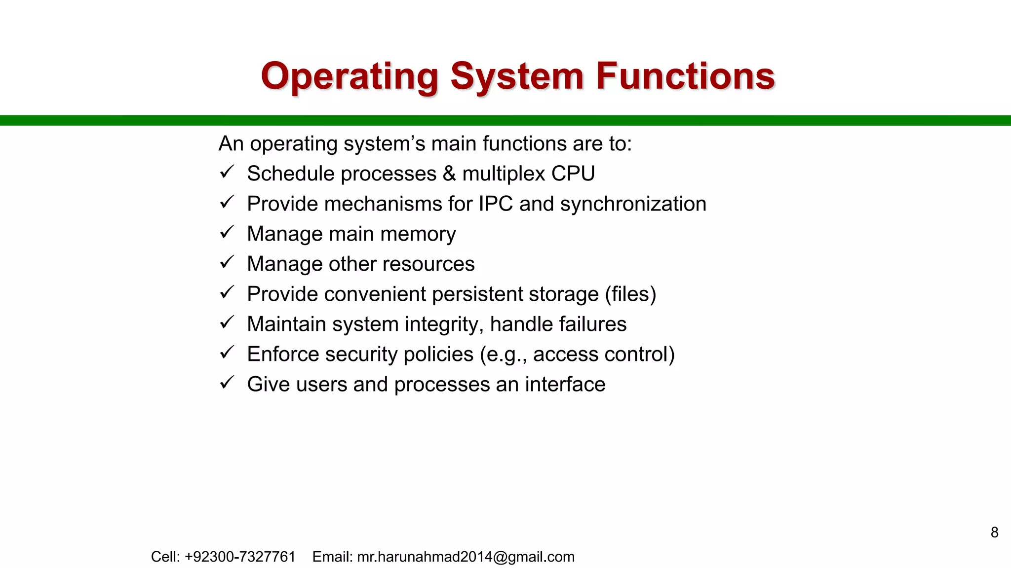 Lecture 01 - Chapter 1 (Part 01): Some basic concept of Operating ... Lecture 01 - Chapter 1 (Part 01): Some basic concept of Operating ...
