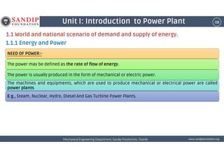 Lecture 01_PPE_unit 1_Introduction to Power Plant Engineering | PDF