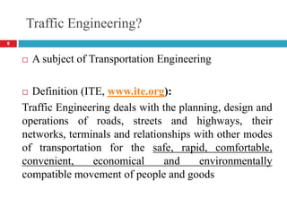 Lecture 01 Introduction (Traffic Engineering هندسة المرور & Dr. Usama ...