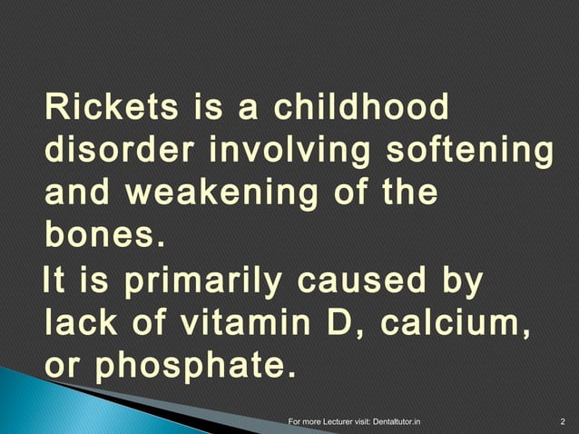 Lecture rickets | PPT | Endocrine and Metabolic Diseases | Diseases and Conditions