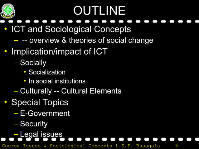 Social Implication of Information and Communication Techonlogy | PPT