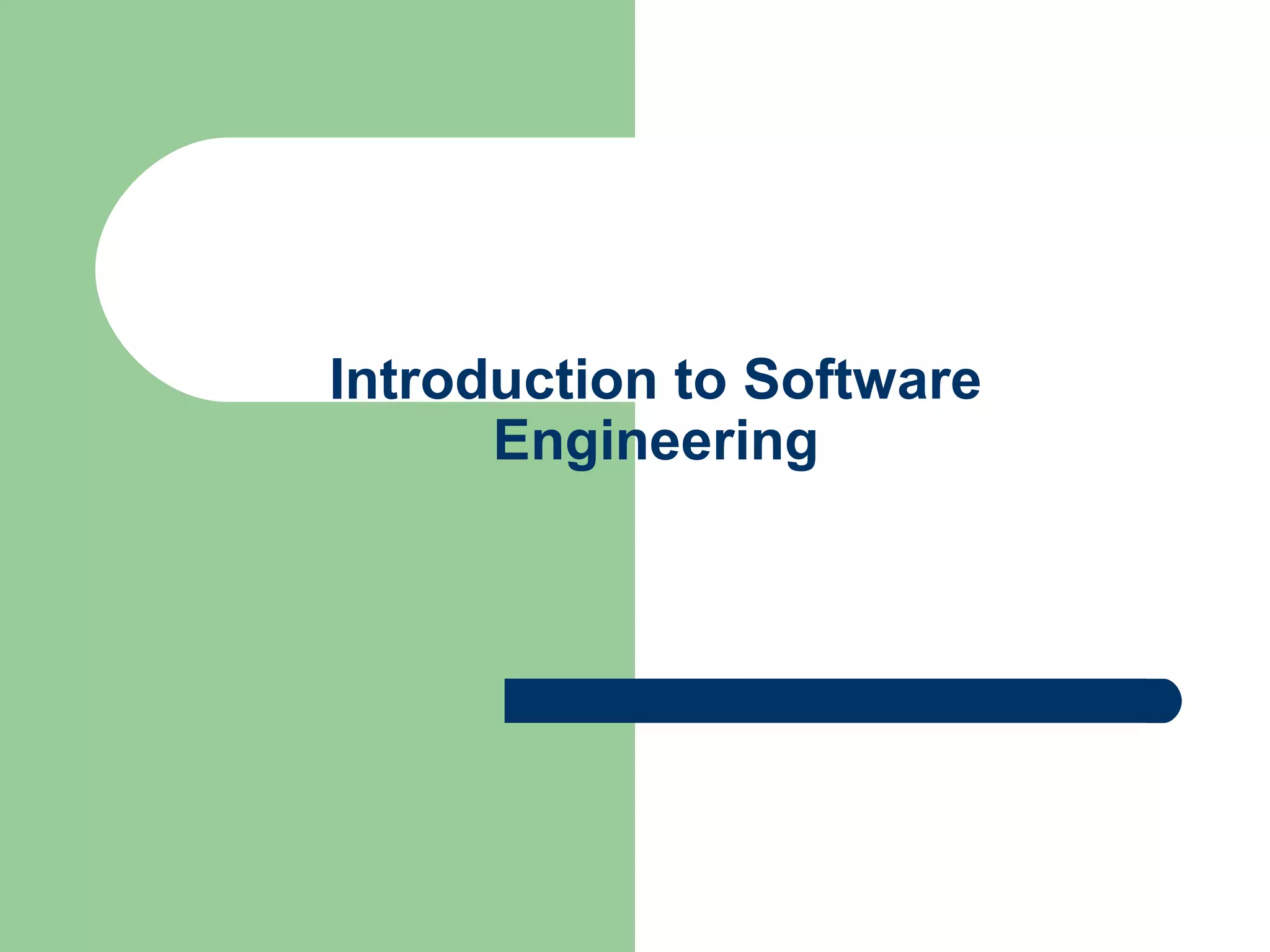 Introduction to Software Engineering | PPT